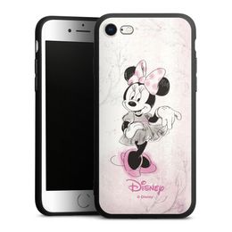 DeinDesign iPhone SE (2020) Handy Premium Silikon H&uuml;lle Handyh&uuml;lle schwarz Case Minnie Mouse Vintage Disney Silikon Premium Case