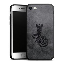 DeinDesign iPhone SE (2020) Handy Premium Silikon H&uuml;lle Handyh&uuml;lle schwarz Case Msv Duisburg Zebra Official Licensed Product Silikon Premium Case