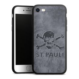 DeinDesign iPhone SE (2020) Handy Premium Silikon H&uuml;lle Handyh&uuml;lle schwarz Case Concrete Logo Fc St. Pauli Silikon Premium Case