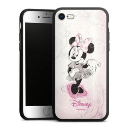 DeinDesign iPhone SE (2022) Handy Premium Silikon H&uuml;lle Handyh&uuml;lle schwarz Case Vintage Minnie Mouse Disney Silikon Premium Case