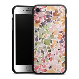 DeinDesign iPhone SE (2022) Handy Premium Silikon H&uuml;lle Handyh&uuml;lle schwarz Case Muster Eukalyptus Pattern Silikon Premium Case