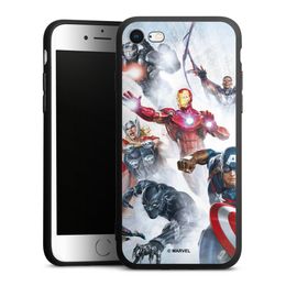 DeinDesign iPhone SE (2020) Handy Premium Silikon H&uuml;lle Handyh&uuml;lle schwarz Case Marvel Avengers Official Licensed Product Silikon Premium Case