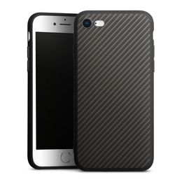 DeinDesign iPhone 8 Handy Premium Silikon H&uuml;lle Handyh&uuml;lle schwarz Case Carbon Metallic Look Muster Silikon Premium Case