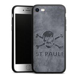 DeinDesign iPhone SE (2022) Handy Premium Silikon H&uuml;lle Handyh&uuml;lle schwarz Case Concrete Logo Fc St. Pauli Silikon Premium Case