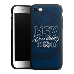 DeinDesign iPhone SE (2020) Handy Premium Silikon H&uuml;lle Handyh&uuml;lle schwarz Case Soccer Merchandise Msv Duisburg Silikon Premium Case