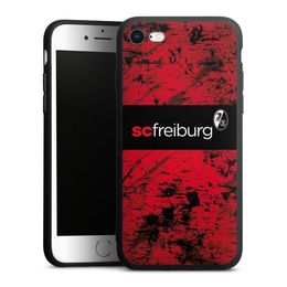 DeinDesign iPhone SE (2020) Handy Premium Silikon H&uuml;lle Handyh&uuml;lle schwarz Case Official Licensed Product Sc Freiburg Logo Silikon Premium Case