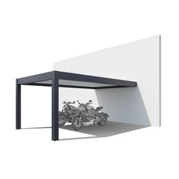 Carport 5x3 m, Anbaucarport Premium, Anthrazit RAL 7016 Feinstruktur, 500.0 x 299.2 cm, Durchgangsh&ouml;he 195 cm, individuell konfigurieren