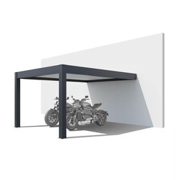 Carport 4x3 m, Anbaucarport Premium, Anthrazit RAL 7016 Feinstruktur, 400.0 x 299.2 cm, Durchgangsh&ouml;he 195 cm, individuell konfigurieren