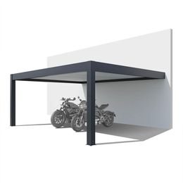 Carport 4x5 m, Modell Premium, Anthrazit RAL 7016 Feinstruktur, 400 x 488.8 cm, Durchgangsh&ouml;he 195 cm, individuell konfigurieren