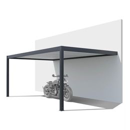 Carport 3x5 m, Anbaucarport Basic, Anthrazit RAL 7016, 299.5 x 490.2 cm, Durchgangsh&ouml;he 205 cm, individuell konfigurieren
