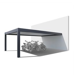 Carport 6x4 m, Premium, Anthrazit RAL 7016, 600 x 394 cm, Durchgangsh&ouml;he 195 cm, individuell konfigurieren