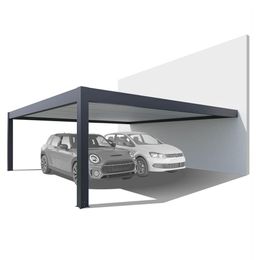 Carport 6x6 m Premium, Anthrazit RAL 7016 Feinstruktur, 600.0 x 583.6 cm, Durchgangsh&ouml;he 195 cm, individuell konfigurieren