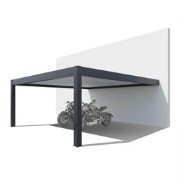 Carport 5x5 m, Premium, Anthrazit RAL 7016 Feinstruktur, 500.0 x 488.8 cm, Durchgangsh&ouml;he 195 cm, individuell konfigurieren