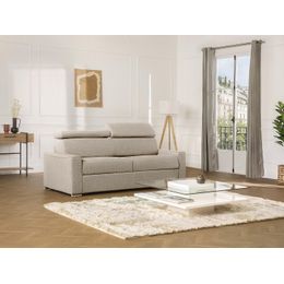 Vente-unique Schlafsofa 4-Sitzer - Liegfl&auml;che mit Lattenrost: 160 cm - Matratze: 22 cm mit Memory Schaum - Stoff - Beige - VIZIR 785151