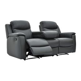 Vente-unique Relaxsofa Leder 3-Sitzer - Anthrazit - EVASION 187161