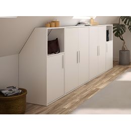 Vente-unique Schrank unter Dachschr&auml;ge mit 6 T&uuml;ren & 2 Ablagen - Wei&szlig; - ADEZIO 3510077