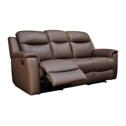 Vente-unique Relaxsofa Leder 3-Sitzer - Braun - EVASION 57253