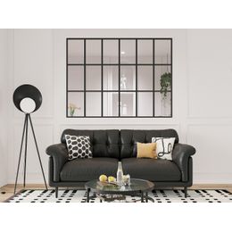 Vente-unique Glaswand im Orangeriestil - thermolackiertes Aluminium - 180 x 130 cm - Schwarz - ORANSA 3157033