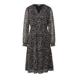 Street One Kleid Damen Gr&ouml;&szlig;e 40 braun / taupe / schwarz Winterkleid