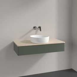 Villeroy & Boch Villeroy und Boch Antao Waschtisch-Unterschrank K09013HL 100x19x50cm, Waschbeckenplattenfarbe botticino, leaf green matt lacquer
