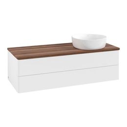 Villeroy & Boch Villeroy und Boch Antao Waschtisch-Unterschrank K23012MT 120x36x50cm, Waschbeckenplattenfarbe warm walnut, white matt lacquer