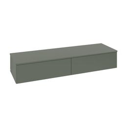 Villeroy & Boch Villeroy und Boch Antao Sideboard L42000HL mit Beleuchtung, 2 Ausz&uuml;ge, 1600 x 268 x 500 mm, Front ohne Struktur, Leaf Green Matt Lacquer / Leaf Green Matt Lacquer