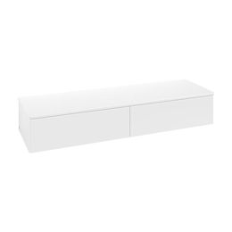 Villeroy & Boch Villeroy und Boch Antao Sideboard L42000MT mit Beleuchtung, 2 Ausz&uuml;ge, 1600 x 268 x 500 mm, Front ohne Struktur, White Matt Lacquer / White Matt Lacquer