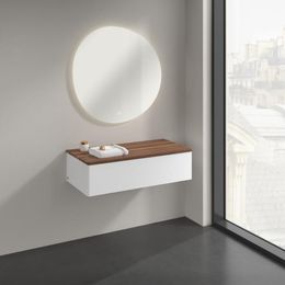 Villeroy & Boch Villeroy und Boch Antao Sideboard K40102MT 100x26,8x50cm, Waschbeckenplattenfarbe warm walnut, white matt lacquer
