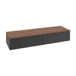 Villeroy & Boch Villeroy und Boch Antao Sideboard L42102PD 160x26,8x50cm, Waschbeckenplattenfarbe warm walnut, black matt lacquer