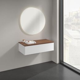 Villeroy & Boch Villeroy und Boch Antao Sideboard K40002MT 100x26,8x50cm, Waschbeckenplattenfarbe warm walnut, white matt lacquer