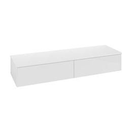 Villeroy & Boch Villeroy und Boch Antao Sideboard L42000GF mit Beleuchtung, 2 Ausz&uuml;ge, 1600 x 268 x 500 mm, Front ohne Struktur, Glossy White Lacquer / Glossy White Lacquer