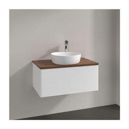 Villeroy & Boch Villeroy und Boch Antao Waschtisch-Unterschrank K30112MT 80x36x50cm, Waschbeckenplattenfarbe warm walnut, white matt lacquer