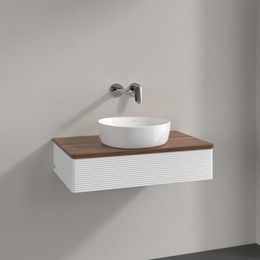 Villeroy & Boch Villeroy und Boch Antao Waschtisch-Unterschrank K08112MT 80x19x50cm, Waschbeckenplattenfarbe warm walnut, white matt lacquer