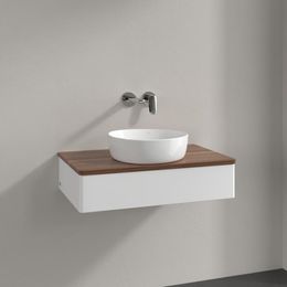 Villeroy & Boch Villeroy und Boch Antao Waschtisch-Unterschrank K08012MT 80x19x50cm, Waschbeckenplattenfarbe warm walnut, white matt lacquer