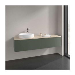 Villeroy & Boch Villeroy und Boch Antao Waschtisch-Unterschrank K37013HL 160x36x50cm, Waschbeckenplattenfarbe botticino, leaf green matt lacquer