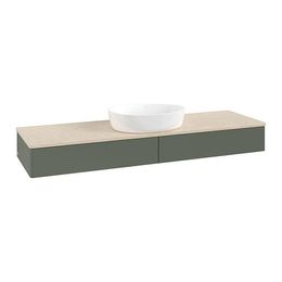 Villeroy & Boch Villeroy und Boch Antao Waschtisch-Unterschrank K14013HL 160x19x50cm, Waschbeckenplattenfarbe botticino, leaf green matt lacquer