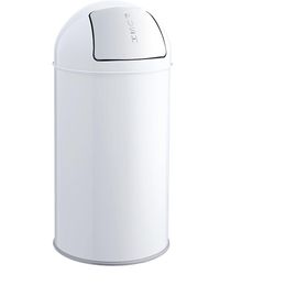 Helit Push-Abfallbeh&auml;lter, Stahl, selbstschlie&szlig;end, wei&szlig;, 50 l, Hx&Oslash; 745 x 360 mm
