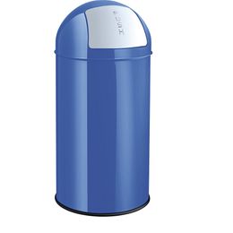 Helit Push-Abfallbeh&auml;lter, Stahl, selbstschlie&szlig;end, blau, 30 l, Hx&Oslash; 650 x 300 mm