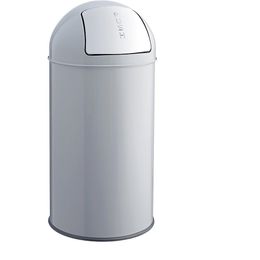 Helit Push-Abfallbeh&auml;lter, Stahl, selbstschlie&szlig;end, mittelgrau, 50 l, Hx&Oslash; 745 x 360 mm