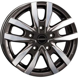 Borbet Alufelge CW5, 6,5x16 Zoll, VW Crafter, mistral anthracite polished glossy