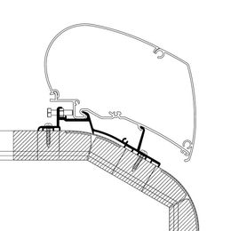 Thule Adapter LMC Explorer/Cruiser ab 2018, Omnistor Serie 6 und 9, L&auml;nge 3,5