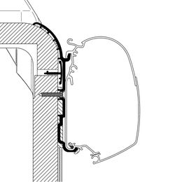 Thule Wandadapter Bürstner Ixeo T728/T734, Omnistor Serie 5 und 8, Länge 4,5 m