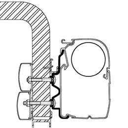 Thule Wandadapter für Hymer Exsis/Camp, Omnistor Serie 5 und 8, Länge 3,50 m