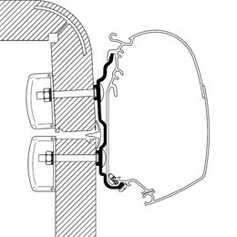 Thule Wandadapter Hymer Exsis/Camp ab 2012, Omnistor Serie 5 und 8, L&auml;nge 4 m
