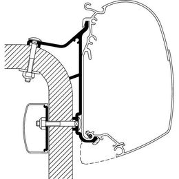 Thule Adapter f&uuml;r Hymer B2-Klasse zu Omnistor Serie 5 und 8, L&auml;nge 5,00 m