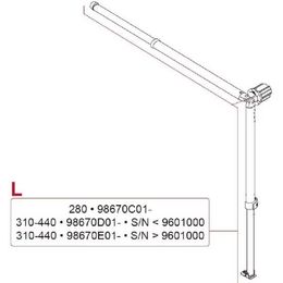 Fiamma Spannstange links mit St&uuml;tzfu&szlig; zu CS 310/4 (Nr. 98670D01-)