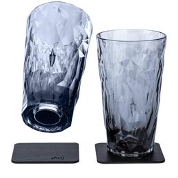 Silwy Magnet-Kunststoffgl&auml;ser Longdrink 300 ml, 2er-Set, rauchgrau