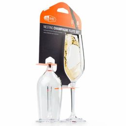 GSI Outdoors GSI Sektglas Nesting mit abschraubbarem Fu&szlig; 180 ml, 2er Set