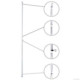 Alu Schellenstange/Verandastange 25 mm, 160-260 cm