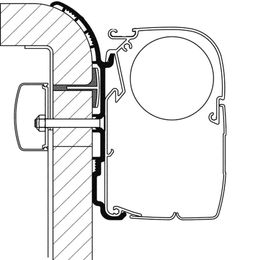 Thule Wandadapter f&uuml;r B&uuml;rstner Reisemobile, Omnistor Serie 5 und 8, L&auml;nge 3 m